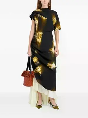 Proenza Schouler Antonella Printed Maxi Dress - Black