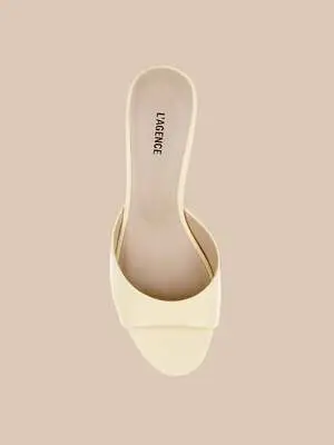 L'Agence Arleen Kitten-heel Mule - Lemon Leather