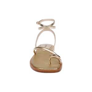 L'Agence Mariana Leather Sandal - Gold Lizard Leather