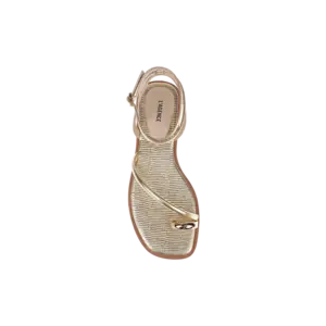 L'Agence Mariana Leather Sandal - Gold Lizard Leather