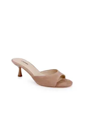 L'Agence Arleen Kitten-heel Mule - Cappuccino Suede