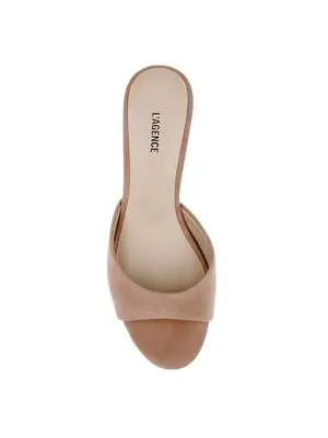 L'Agence Arleen Kitten-heel Mule - Cappuccino Suede