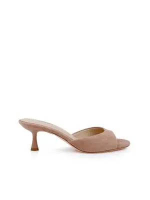 L'Agence Arleen Kitten-heel Mule - Cappuccino Suede
