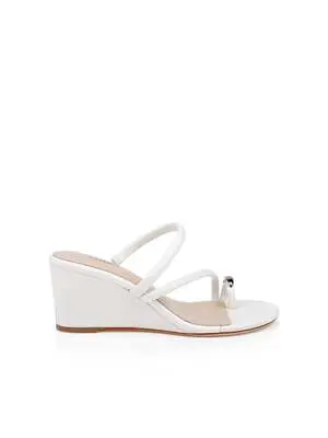 L'Agence Maritza Wedge Sandal - Ecru Leather