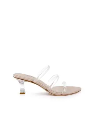 L'Agence Ludovica Kitten-heel Sandal - Chai Leather