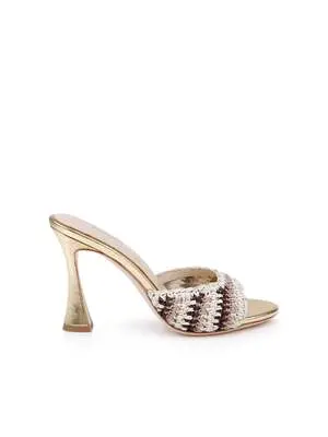 L'Agence Moyes Crochet Sandals - Gold Multi Crochet