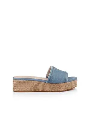 L'Agence Ramani Platform Espadrille - Light Denim
