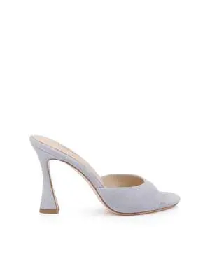 L'Agence Avery Suede Open-toe Mule - Pale Blue
