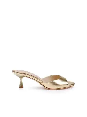 L'Agence Arleen Kitten-heel Mule - Gold Leather
