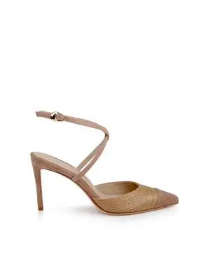 L'Agence Moselle Raffia Pump - Natural Rafia/natural Suede