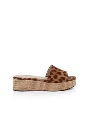 L'Agence Ramani Platform Espadrille - Leopard Suede
