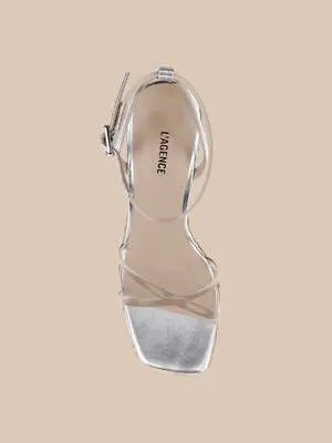 L'Agence Malone Wedge Espadrille - Silver Leather