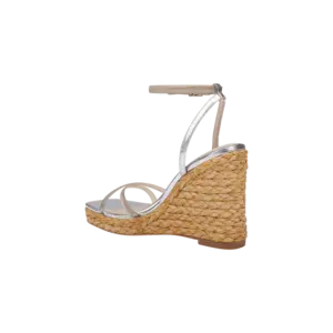 L'Agence Malone Wedge Espadrille - Silver Leather