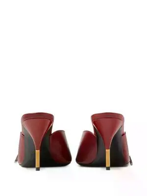 Versace Nyx Leather Mules With Engraved Logo Detail - Red