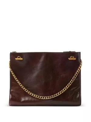 Versace Cabine Leather Shoulder Bag - Brown