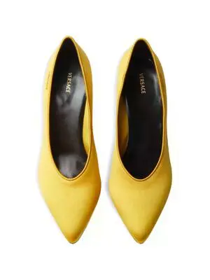 Versace Satin Pointed-toe Pumps 90mm - Yellow