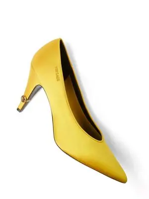 Versace Satin Pointed-toe Pumps 90mm - Yellow