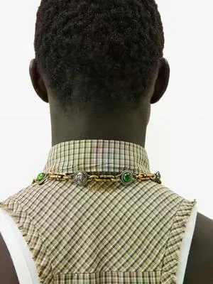 Versace Micro-checked Cotton-poplin Sleeveless Shirt