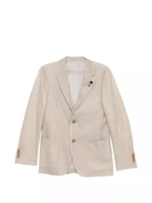 LARDINI Patterned Button Blazer - Neutrals