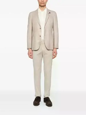 LARDINI Patterned Button Blazer - Neutrals