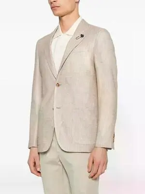 LARDINI Patterned Button Blazer - Neutrals