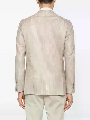 LARDINI Patterned Button Blazer - Neutrals