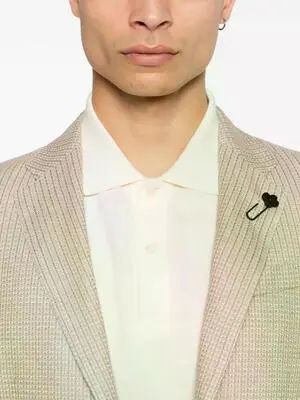LARDINI Patterned Button Blazer - Neutrals