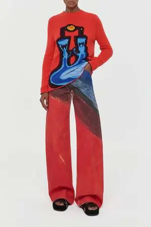 Gabriela Hearst Amoret Barrel-leg Jean In Air Multi Recycled Cotton Denim - Multicolor