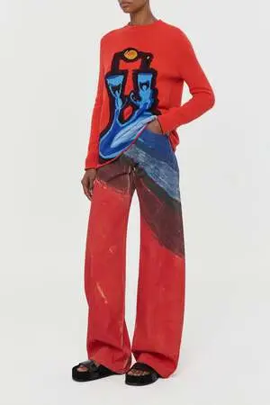 Gabriela Hearst Amoret Barrel-leg Jean In Air Multi Recycled Cotton Denim - Multicolor