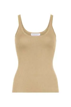 Gabriela Hearst Cinxia Knit Tank Top In Cashmere Silk - Hay