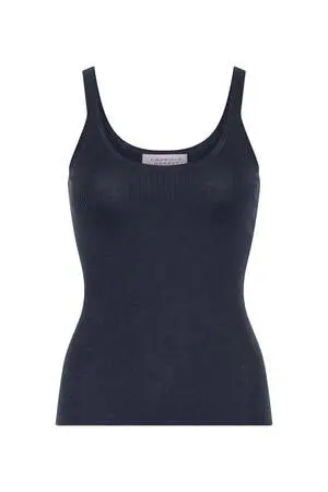 GABRIELA HEARST Cinxia Knit Tank Top In Denim Cashmere Silk