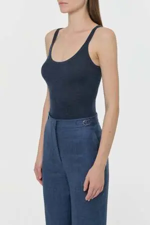 Gabriela Hearst Cinxia Knit Tank Top In Cashmere Silk - Denim
