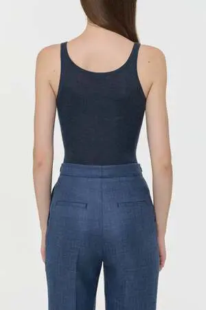 Gabriela Hearst Cinxia Knit Tank Top In Cashmere Silk - Denim