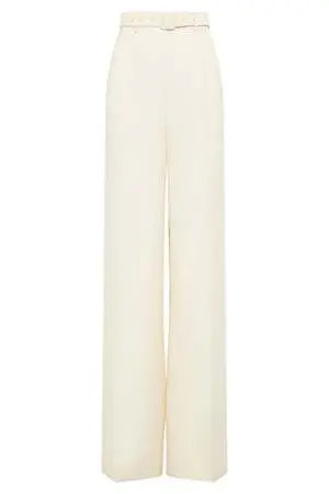 Gabriela Hearst Norman Wide-leg Pant In Textured Linen Slub - Ivory