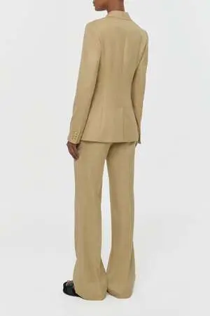 Gabriela Hearst Angela Blazer In Virgin Wool, Silk And Linen - Hay