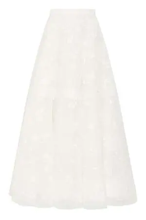 Gabriela Hearst Sonya Embroidered Silk Organza Maxi Skirt - Ivory