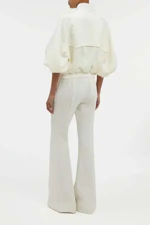 Gabriela Hearst Rhein Flare Pant In Virgin Wool Crepe - Ivory