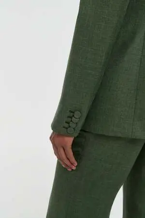 Gabriela Hearst Angela Double-breasted Virgin Wool Silk Linen Blazer - Olive