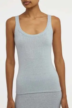 Gabriela Hearst Brigid Knit Tank Top In Cashmere - Light Blue