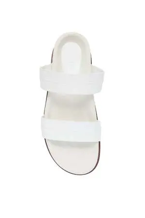 Gabriela Hearst Low Striker Flat Sandal In Snakeskin And Nappa Leather - Ivory