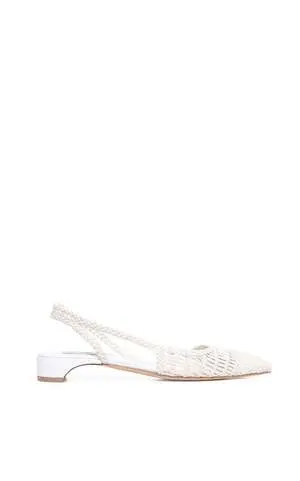 GABRIELA HEARST Perro Braided Slingback Pump In White Leather