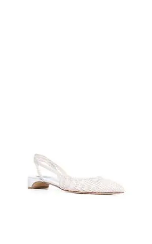 Gabriela Hearst Perro Braided Slingback Pumps In Leather - White