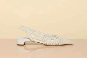 Gabriela Hearst Perro Braided Slingback Pumps In Leather - White