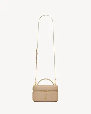 Saint Laurent Gaby Vanity In Lambskin In Beige - Dk Toffee