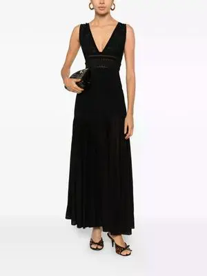 Sandro V-neck Knitted Maxi Dress