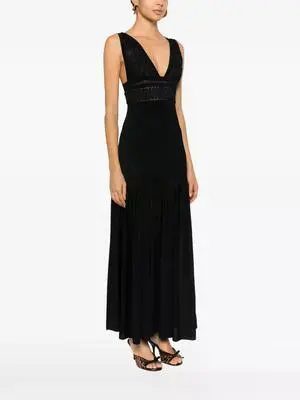 Sandro V-neck Knitted Maxi Dress