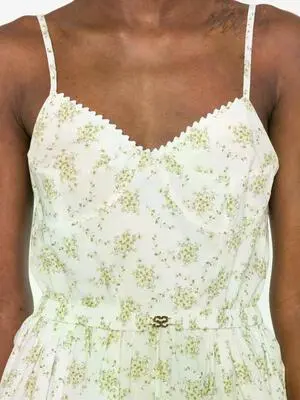 Sandro Floral-print Midi Dress - Neutrals