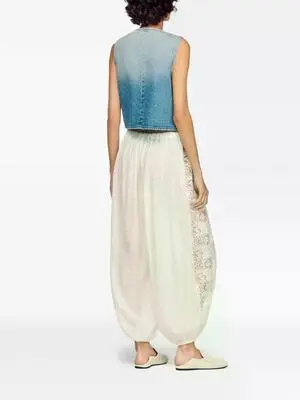 Sandro Crinkled Lace Insert Balloon Pants