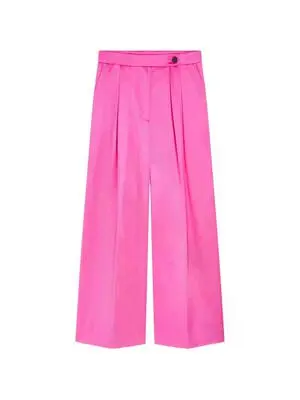 Dries Van Noten Button Pleated Wide Palazzo Pants