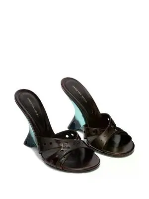 Dries Van Noten Open-toe Leather Wedge Sandals - Brown